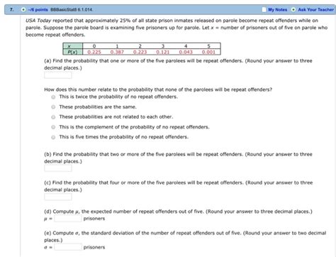 Solved 7 6 Points BBBasicStat8 6 1 014 My Notes Ask Your Chegg Com