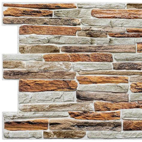 Dundee Deco Pvc 3d Interior Design Wall Paneling Orange Faux Stone 3