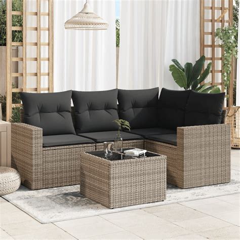 Vidaxl Garden Sofa Set Pe Rattan Large Modular Garden Sofa Set Wayfair