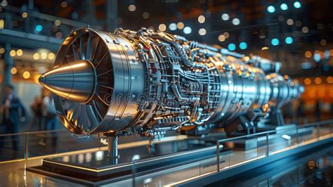 Powerful Jet Engine Displayed In Museum Exhibit Stock Illustration Illustration Of Turbine