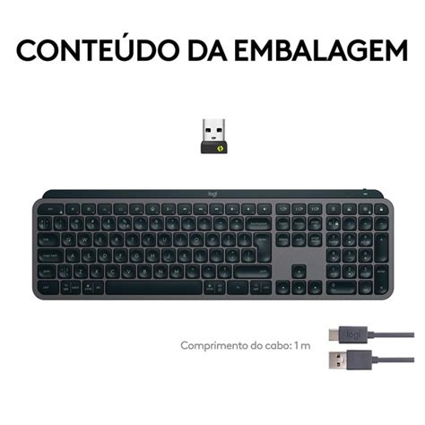 Teclado Sem Fio Logitech Mx Keys S Com Ilumina O Inteligente Recarreg Vel Grafite