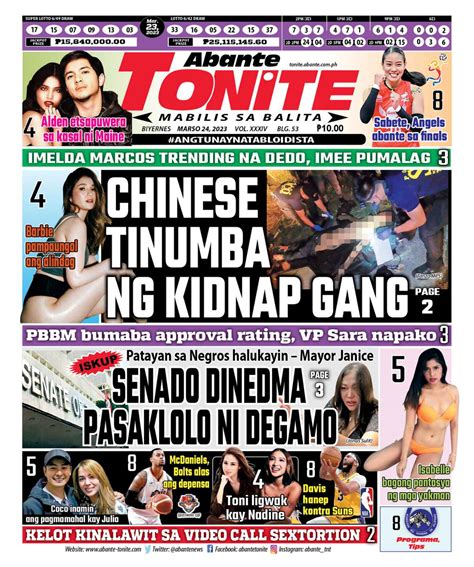 Tonite Front Page | Balita ngayong Marso 24, 2023 | Abante Tonite