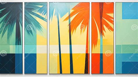 Geometric Palm Tree Art Stock Illustration Illustration Of Minimalist