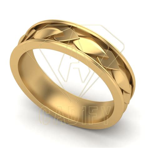 3d File Ring Rhombus Spearhead Pattern Band 5mm Downloadable Stl File