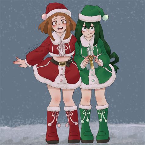 Safebooru 2girls Asui Tsuyu Bare Legs Blush Boku No Hero Academia