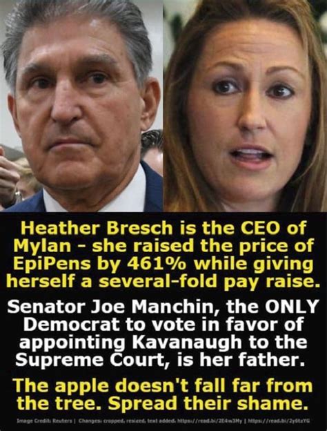 Is Mylan Ceo Heather Bresch The Daughter Of Wv Democratic Senator Joe