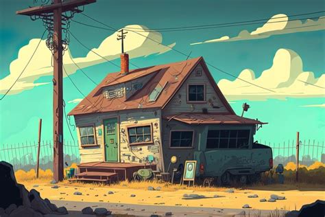 Premium Photo Parallax Backdrop Of A Dilapidated Suburban Home With A Premium Photo Parallax Backdrop Of A Dilapidated Suburban Home With A