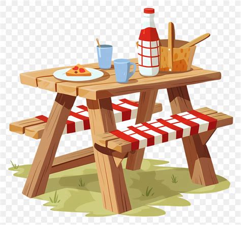 Picnic Table Picnic Table With Food Illustration For Outdoor Themes