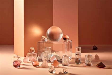 Premium Ai Image Tabletop Display Of Colorful Glass Objects Generative Ai