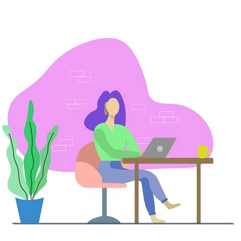 Devuska Rabotaet Vetor Premium