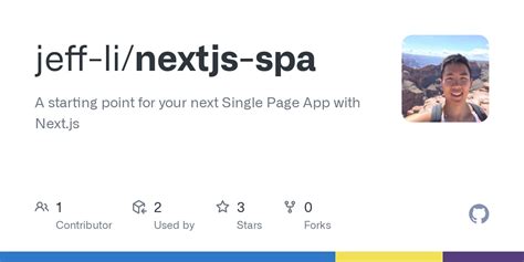 Github Jeff Linextjs Spa A Starting Point For Your Next Single Page App With Nextjs