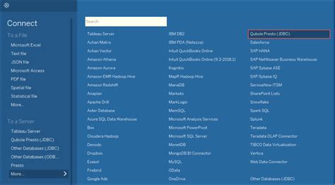 Custom Qubole Presto Connector Jdbc For Tableau Version 20191 20192 And 20193 — Qubole