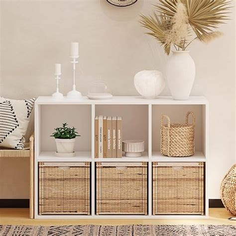 Newbeth Wooden 6 Cube Storage Organizer With Closed Back
