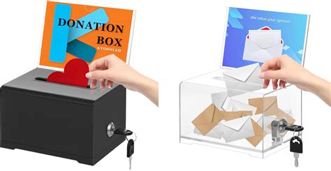 Kyodoled Black Donation Box And Clear Donation Box Bundle