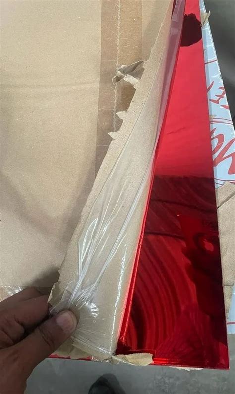 Rectangular Red Polystyrene Mirror Sheet Ps Thickness 2mm Size 3x2