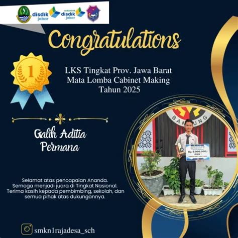 Galih Aditia Permana Raih Juara 1 Lks Tingkat Provinsi Jawa Barat 2025