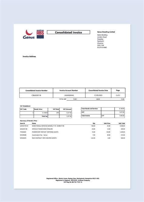 Your Invoice Explained Abs Global Uk