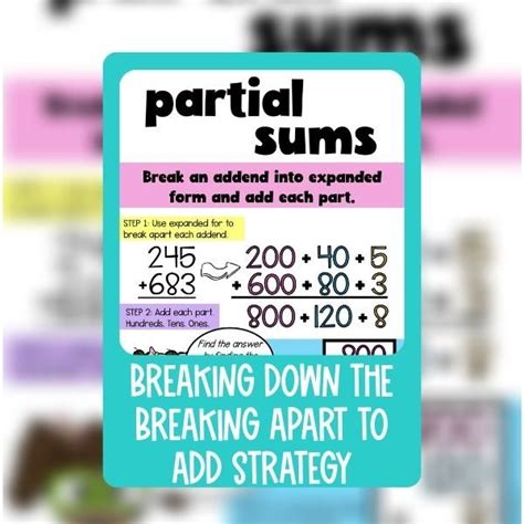 Using Partial Sums To Add Lets Break Down This Breaking Apart Strategy Curious Classroom