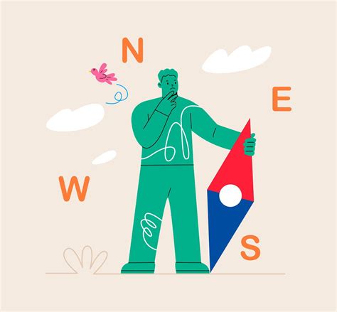 Frustrated Man Holding Broken Compass Lost Direction Finding Way To Go