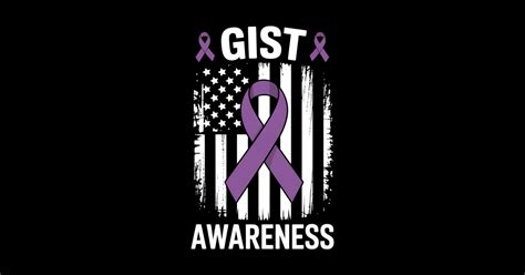 Gist Awareness Month Day Usa Flag Ribbon Purple Gist Awareness