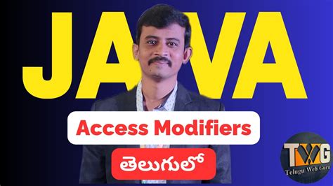 Access Modifiers In Java Youtube