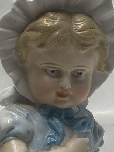 Antique Heubach German Victorian Bisque Porcelain Doll Figurine Vase