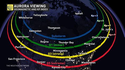 extreme geomagnetic storm may spark widespread auroras over canada on
