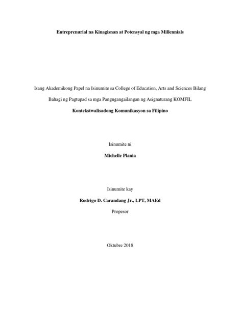 Filipino Rrl Sample Pdf
