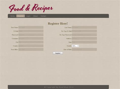 Free Download Food And Recipe Management System Project In Php With