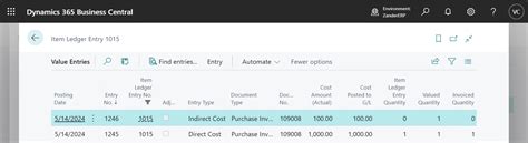 Item Ledger Entries Vs Value Entries Dynamics 365 Business Central Insights