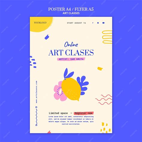 Free Psd Art Classes Poster Template