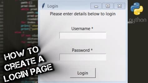 How To Create A Simple Login Page Using Python Python For Beginners
