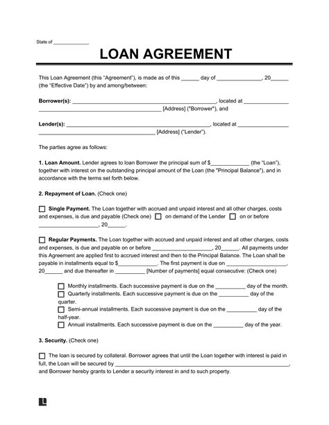 Loan Agreement With Collateral Template