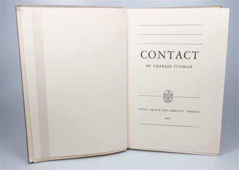 Contact By Codman Charles 1937 Rare Aviation Books