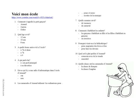 Parler De Mon école Pratique Du Voca Français Fle Fiches Pedagogiques Pdf And Doc