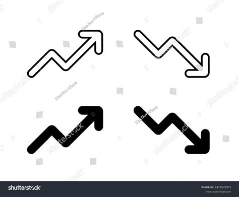 Down Arrow Icon Rising Falling Sign Stock Vector Royalty Free