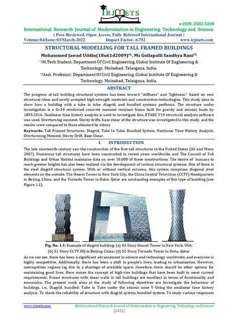 Structural Modelling For Tall Framed Buildings Pdf Academic Journal Engineering