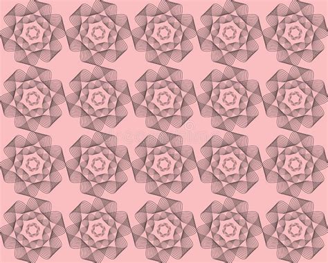 Spiral Flowers Seamless Pattern Design Stock Illustration