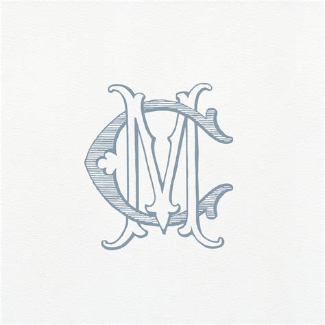 Cm Vintage Monogram Mc Duogram Cm Antique Classic Wedding Monogram