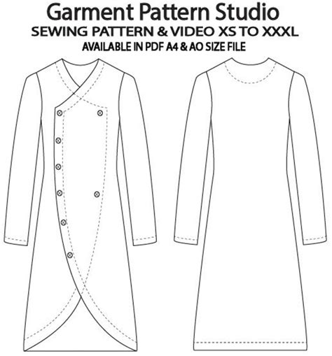 Men Knee Length Kurta Sewing Pattern All Size Grading Xss To Xxxl In A4 And Ao Size Pdf File Etsy