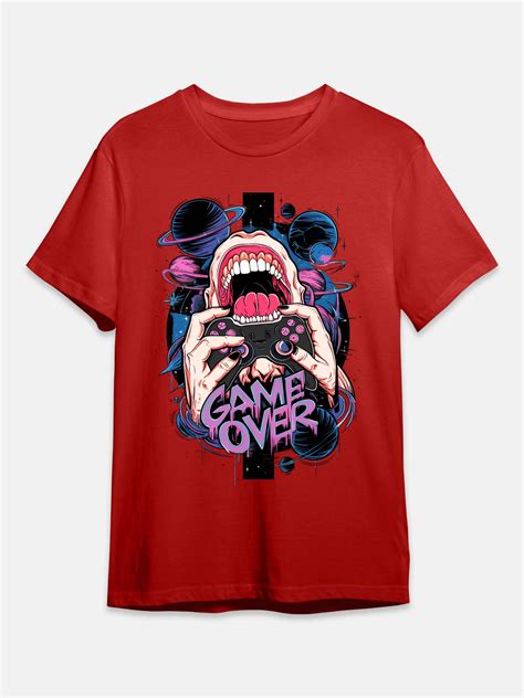 Game Over Gaming Quotes Tshirt Red Planet Superheroes