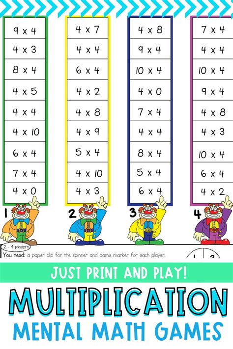 Multiplication Games For Each Multiplication Fact 60 Games