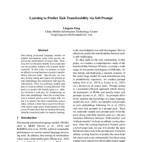 Learning To Predict Task Transferability Via Soft Prompt Acl Anthology