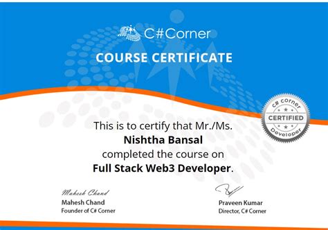 nishtha bansal on linkedin web3 fullstackdeveloper csharpcorner