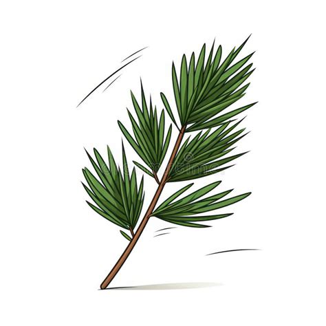 Isolated Pine Needle On White Background Ai Generated Stock Illustration Illustration Of