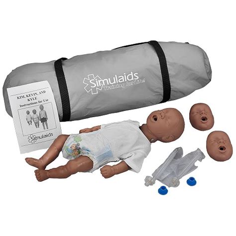 Simulaids African American Newborn Kim Manikin Wcarry Bag Aed
