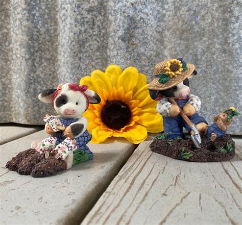 Marys Moo Moos Figurine Sowing The Seeds Of Friendship By Etsy