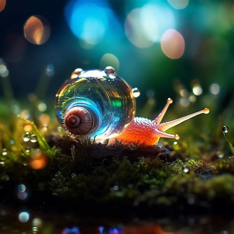 Premium Ai Image Arafed Snail With A Bubble On Its Back Sitting On A