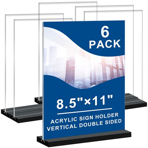 Fabulas Acrylic Sign Holder 85 X 11 Clear Plastic Sign Holders For