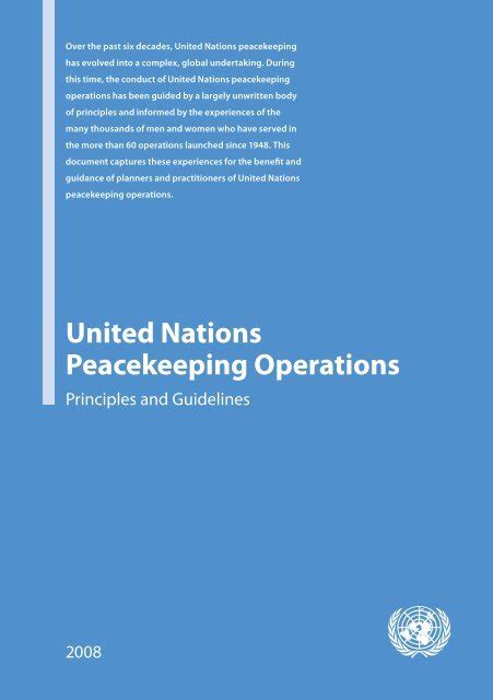 United Nations Peacekeeping Operations Principles And Guidelines